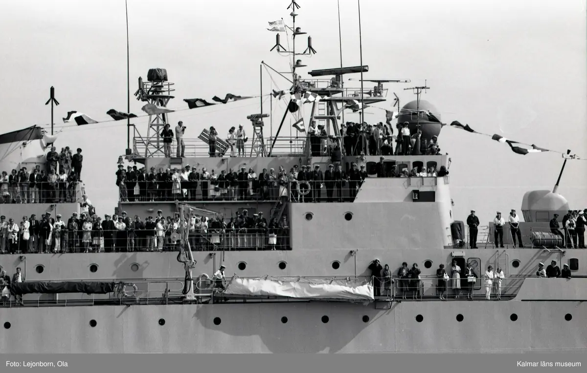 Tall ships race 1980. HMS Visborg (A265) ursprungligen M03 var ett av ...